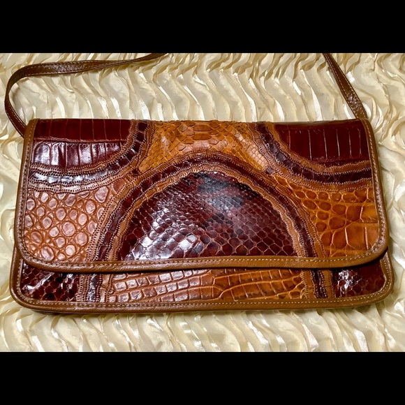 Carlos Falchi | Bags | Patchwork Snake Rare Vintage Carlos Falchi Purse ...